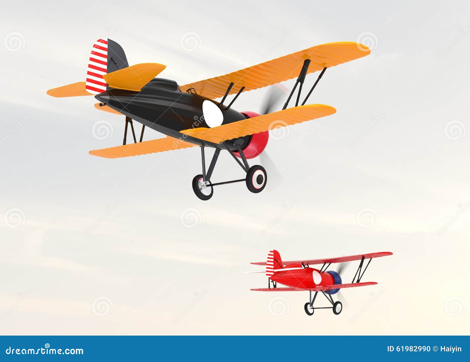 Two Biplanes Flying Stock Photo | CartoonDealer.com #62429700