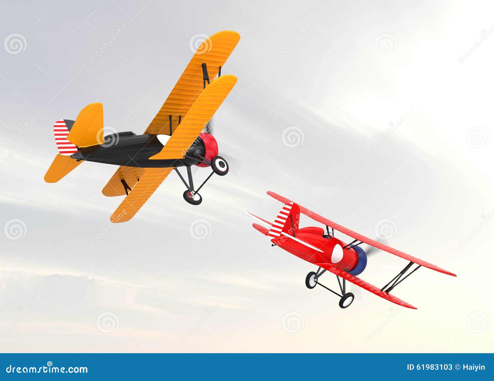 Two Biplanes Flying Stock Photo | CartoonDealer.com #62429700