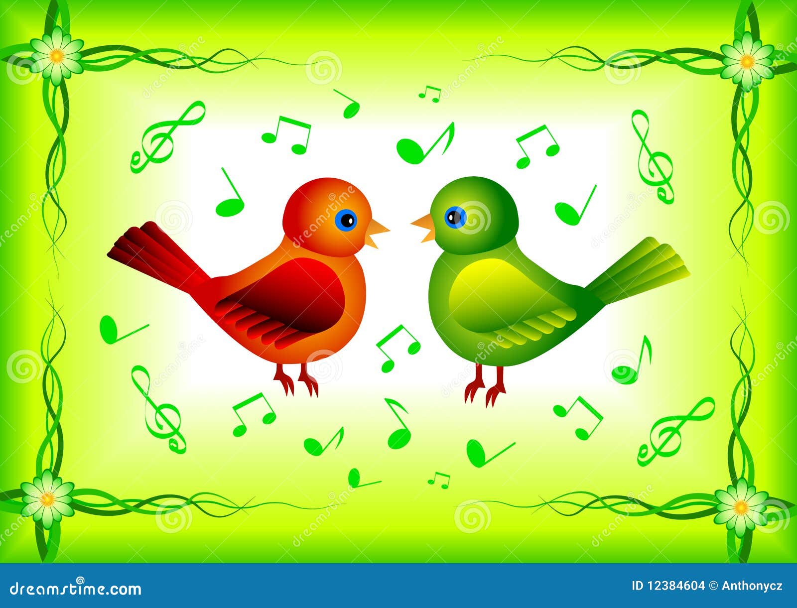 Two birds stock vector. Illustration of environment, ornament - 12384604