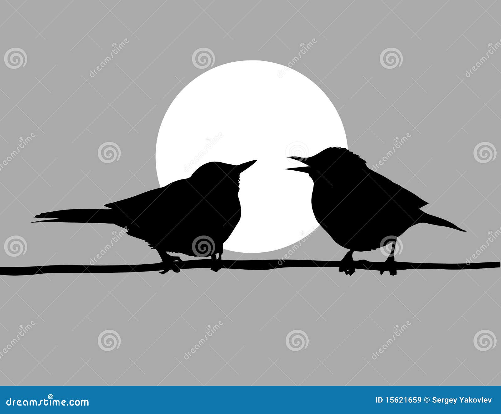 Two birds stock vector. Illustration of contour, abstract - 15621659