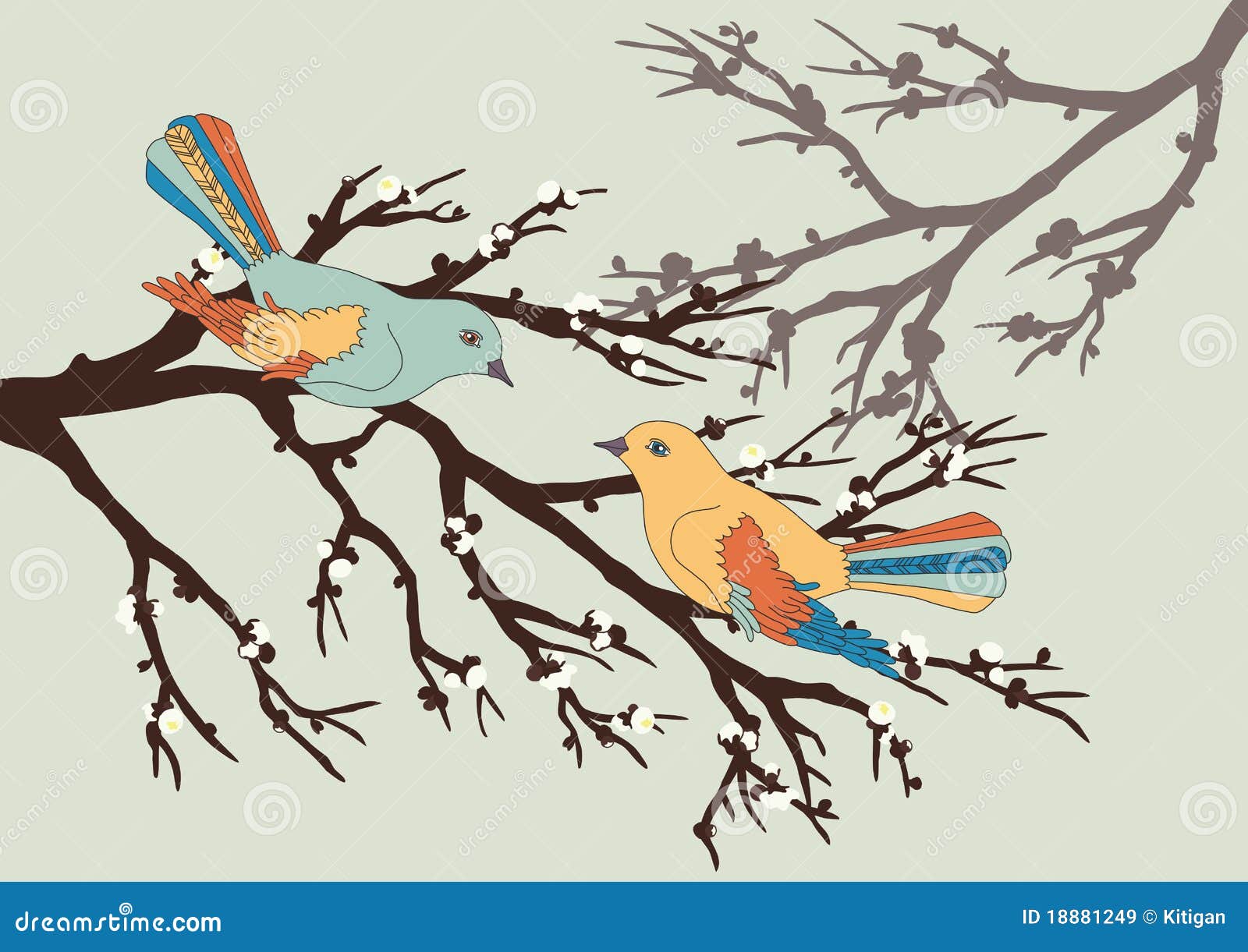 Two Birds stock vector. Illustration of silhouette, bird - 18881249