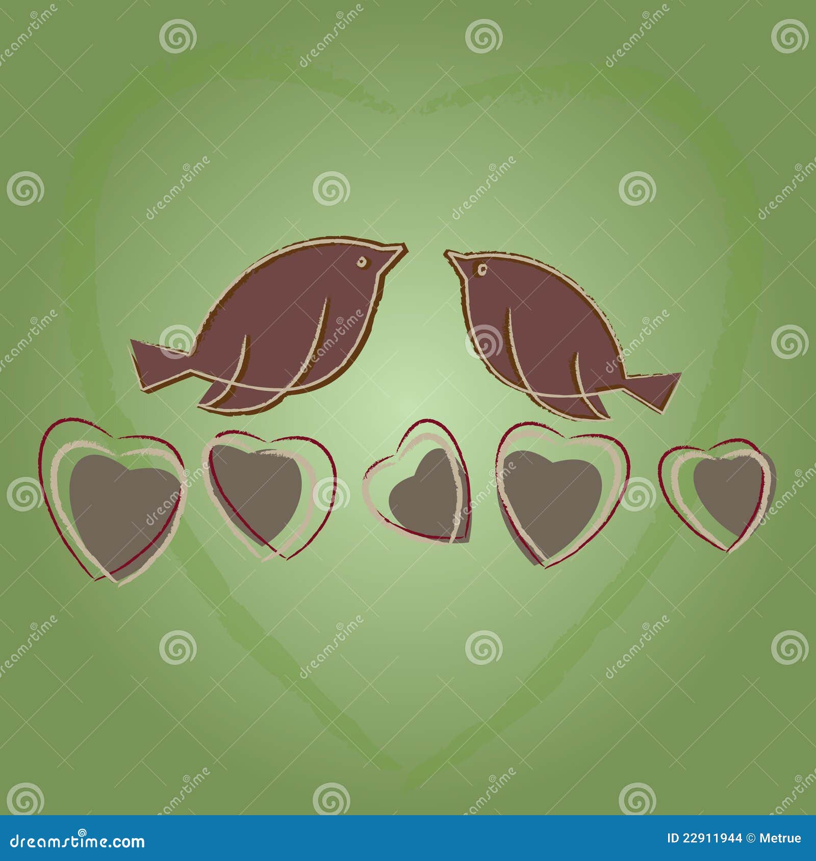 Two birds stock illustration. Illustration of green, design - 22911944