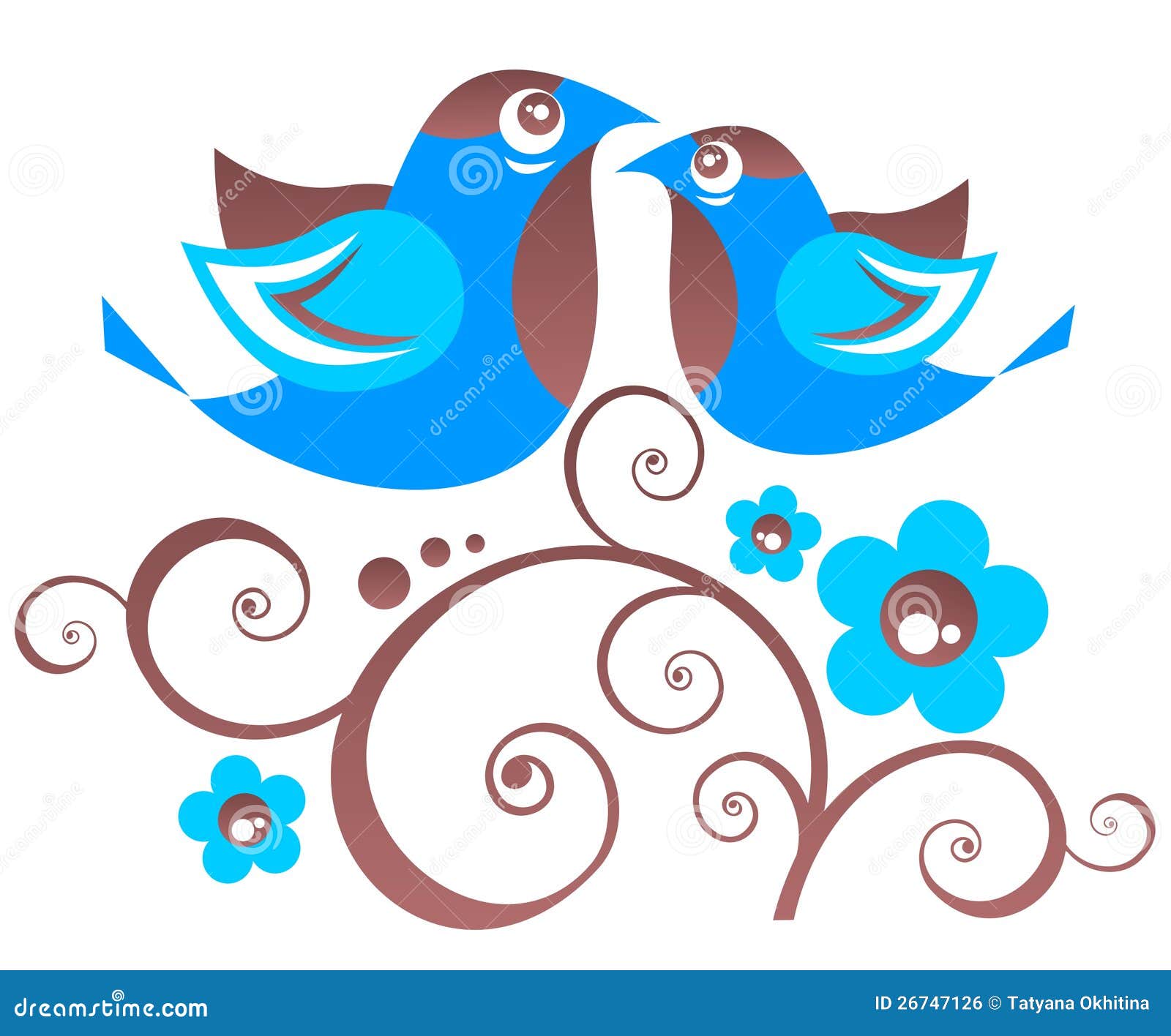 Two birds stock vector. Illustration of silhouette, drawing - 26747126