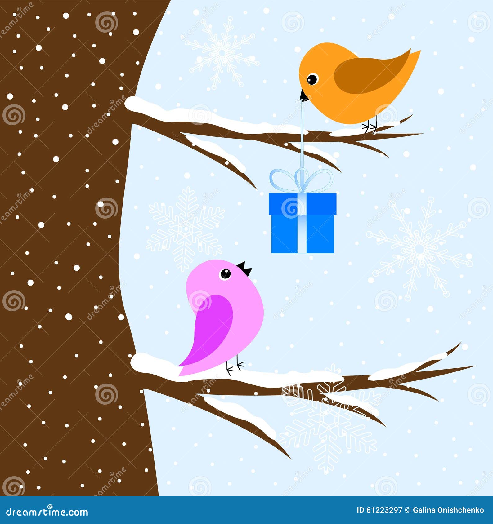 Two Birds Sitting on a Tree Stock Vector - Illustration of emotion ...