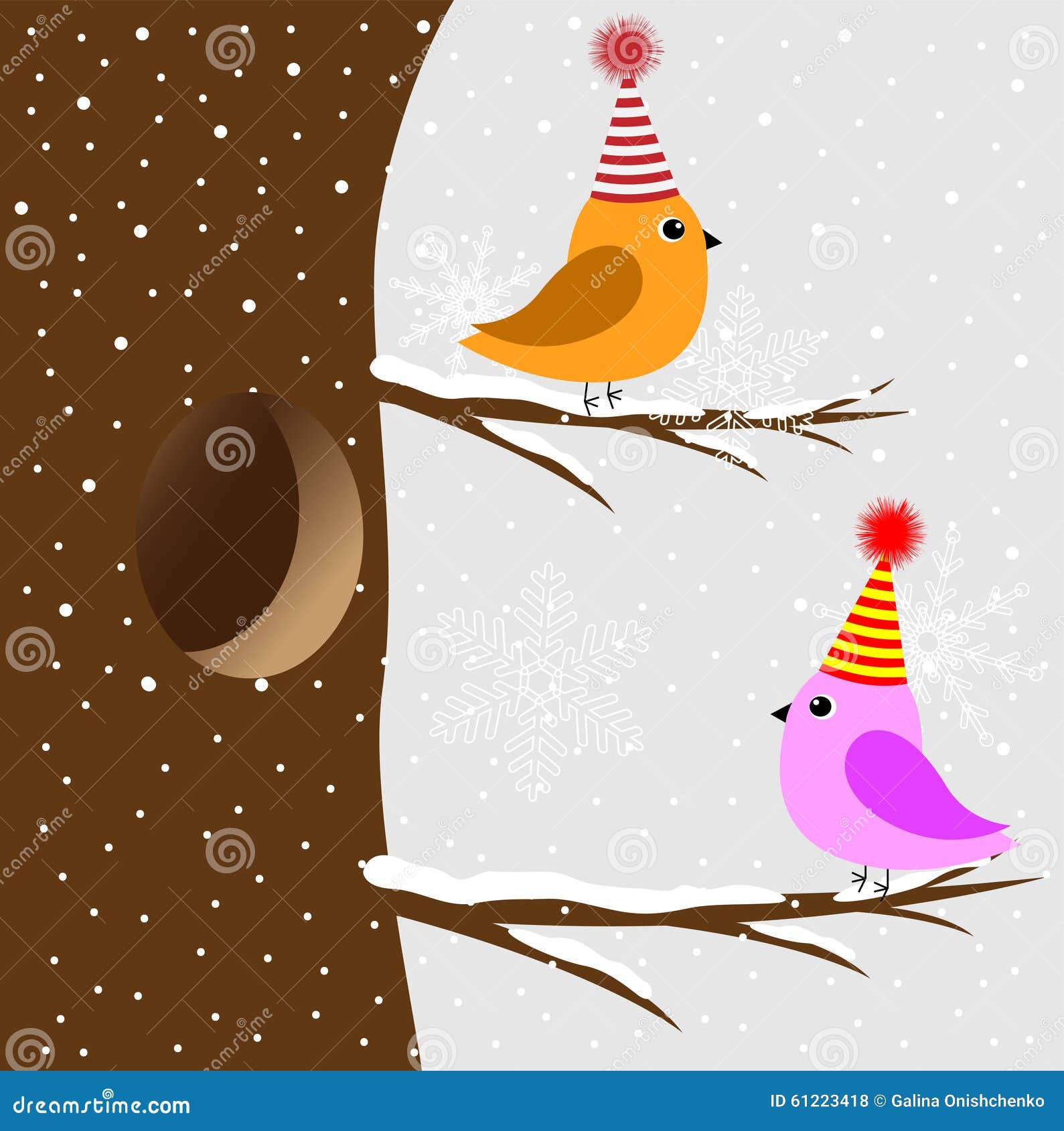 Two Birds Sitting on a Tree Stock Vector - Illustration of character ...