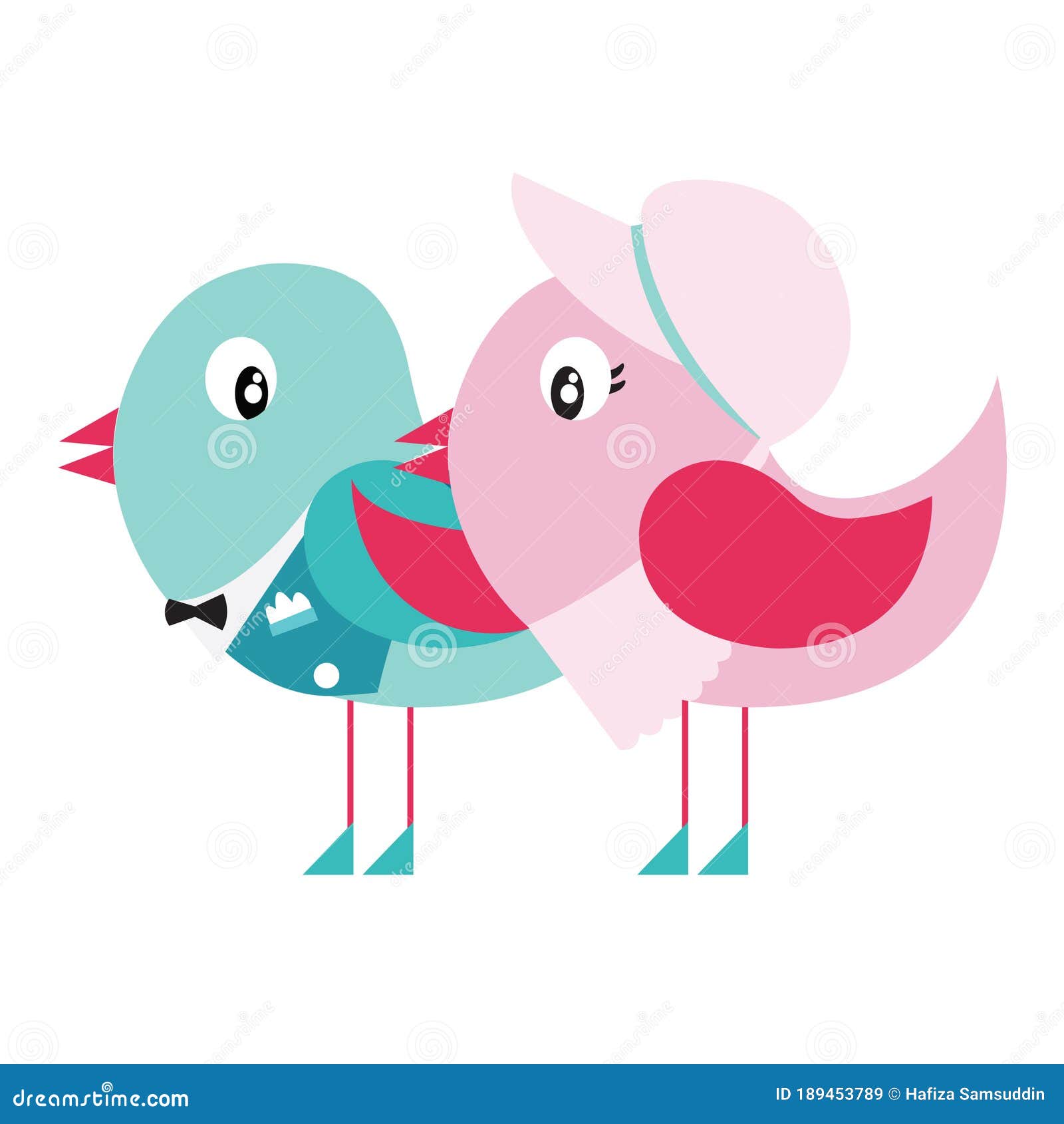 Two Birds Talking To Each Other. Vector Illustration Decorative Design ...