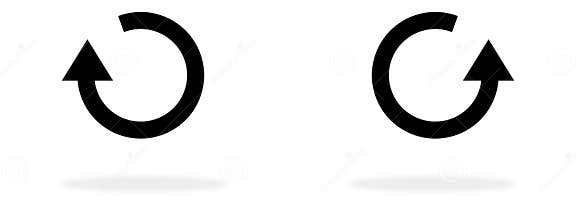 Two Black Arrows Counterclockwise and Clockwise Stock Illustration ...