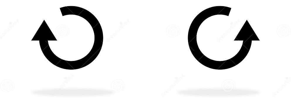 Two Black Arrows Counterclockwise and Clockwise Stock Illustration ...