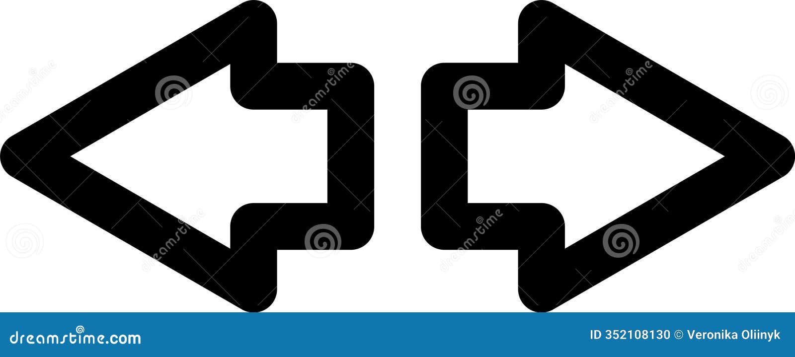 Two Black Arrows Pointing Left and Right, Symbolizing Decision Making ...