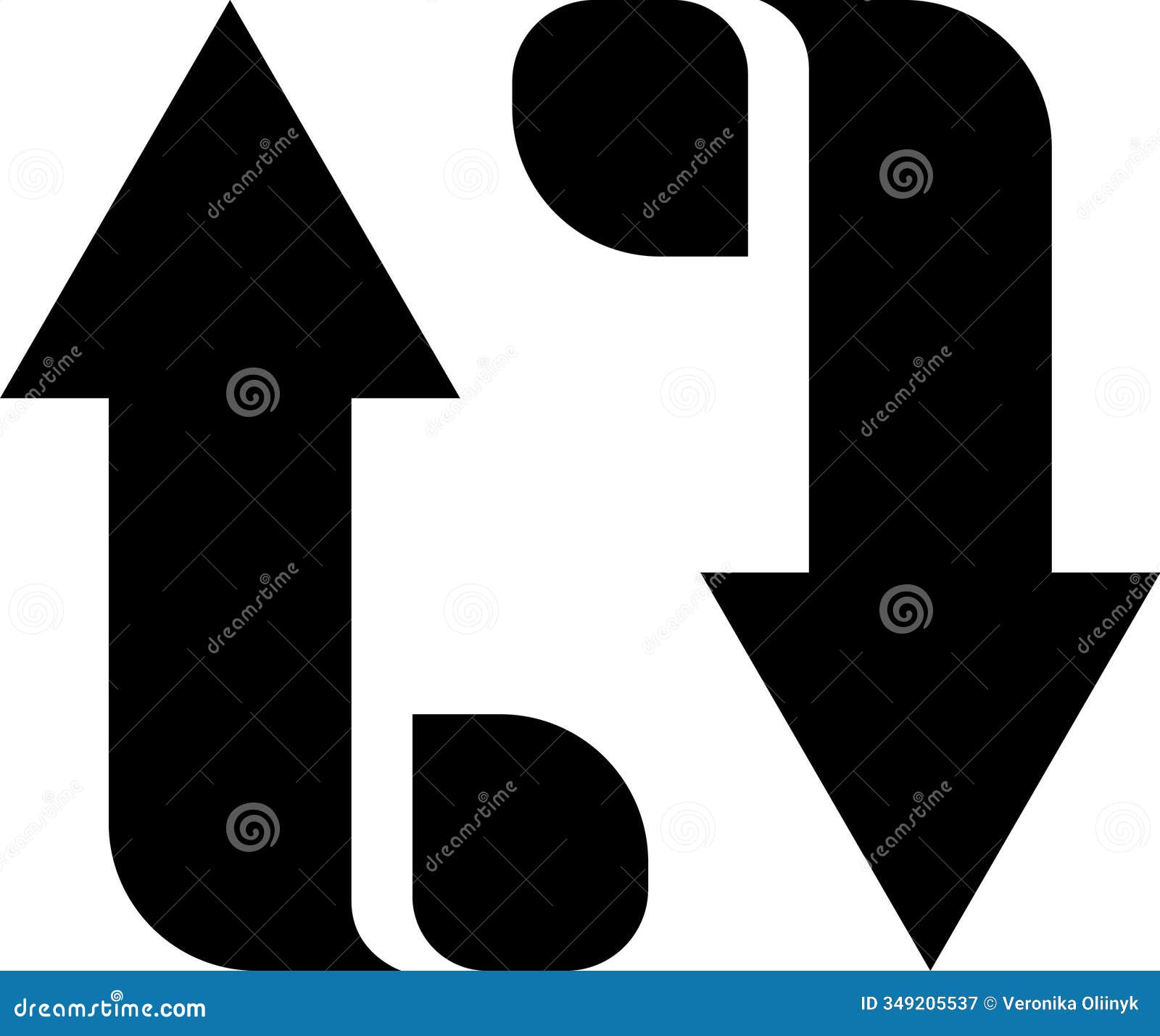 Two Black Arrows Pointing in Opposite Directions Illustrate the Concept ...