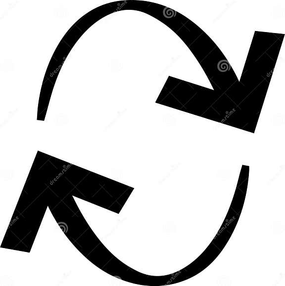 Two Black Arrows Rotating Clockwise and Creating a Circular Shape Over ...
