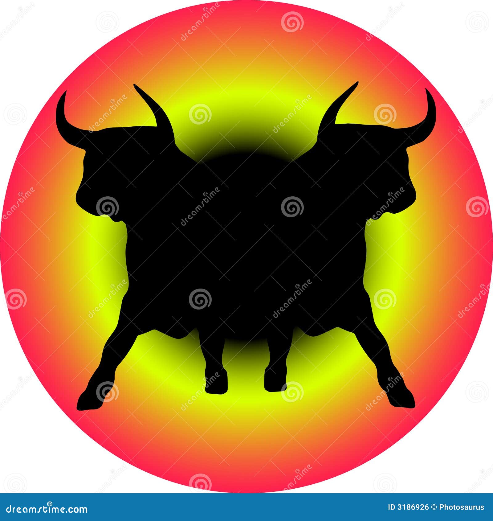 Two Black Bulls Vector Illustration | CartoonDealer.com #3186926