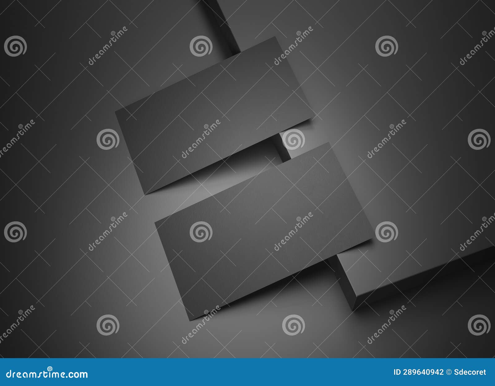 Two Black Business Card Mockup. Textured Calling Card Template on a ...