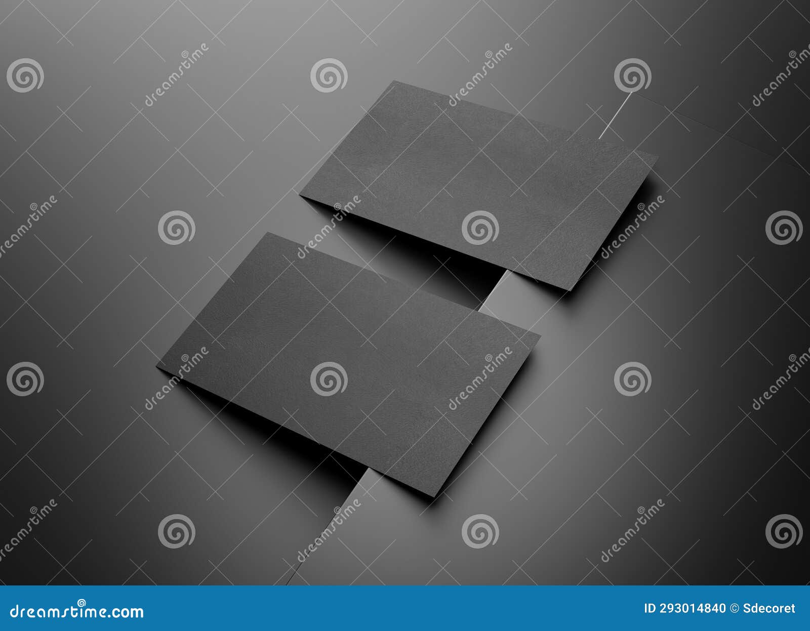 Two Black Business Card Mockup. Textured Calling Card Template on a ...