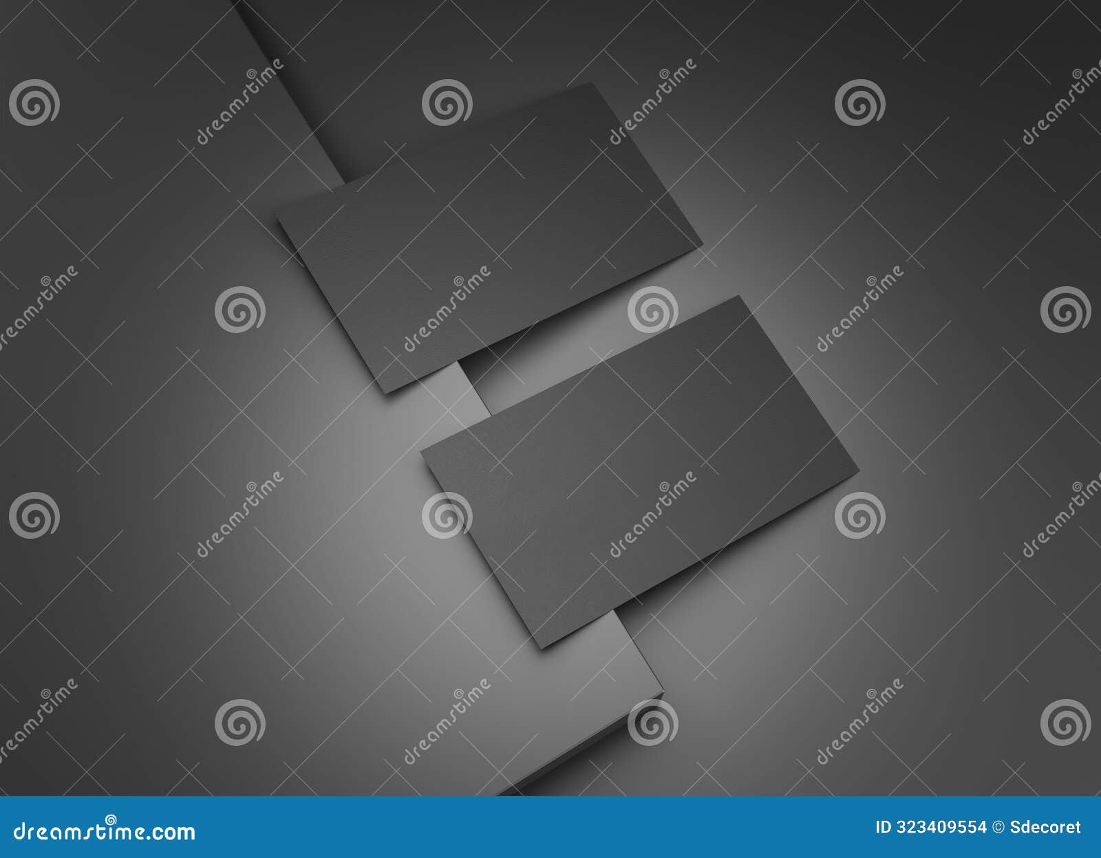 Two Black Business Card Mockup. Textured Calling Card Template on a ...