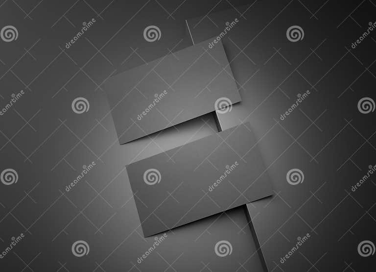 Two Black Business Card Mockup. Textured Calling Card Template on a ...