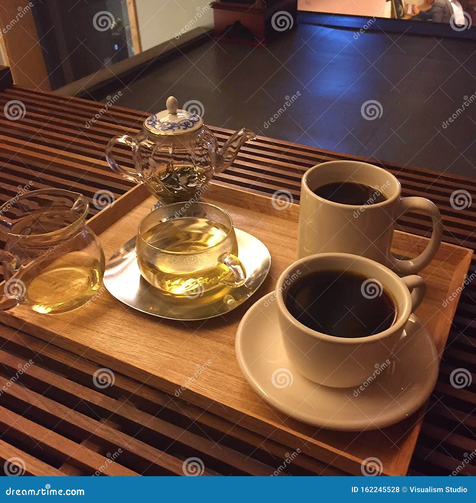 Two Black Coffees in a Cup on the Table Stock Photo - Image of ...