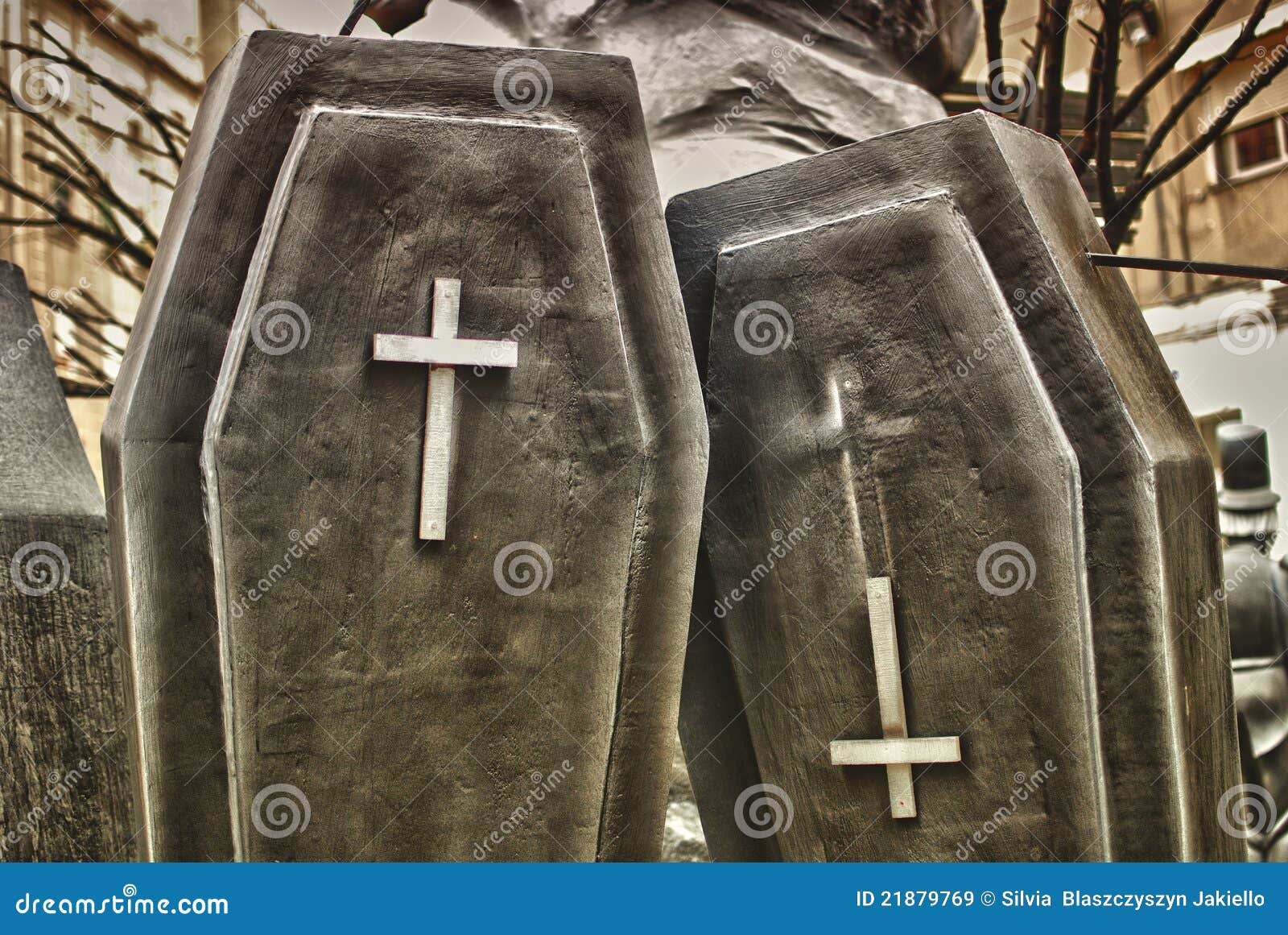 Two black coffins stock image. Image of coffin, dead - 21879769