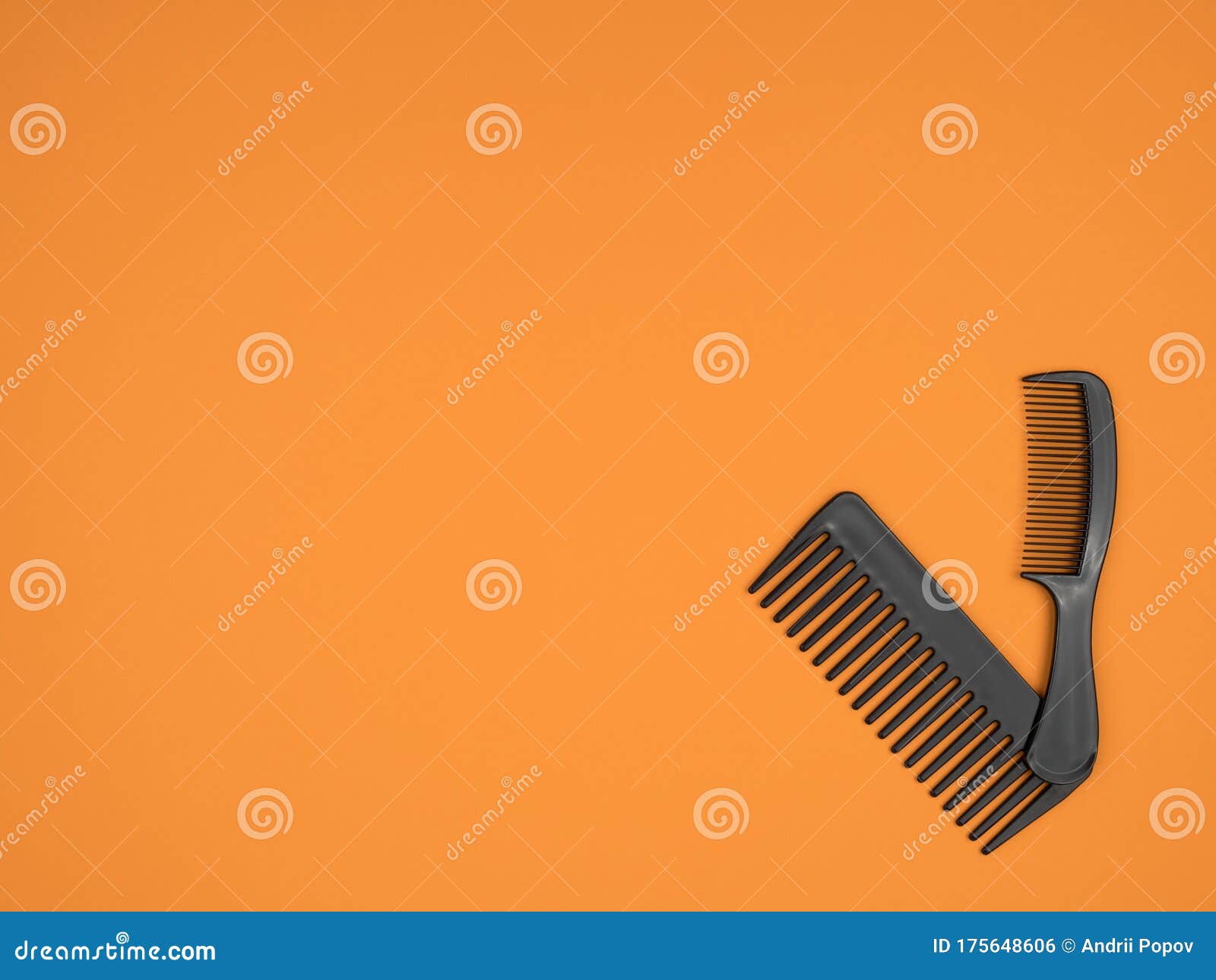 Two Black Combs on an Orange Background Stock Photo - Image of ...
