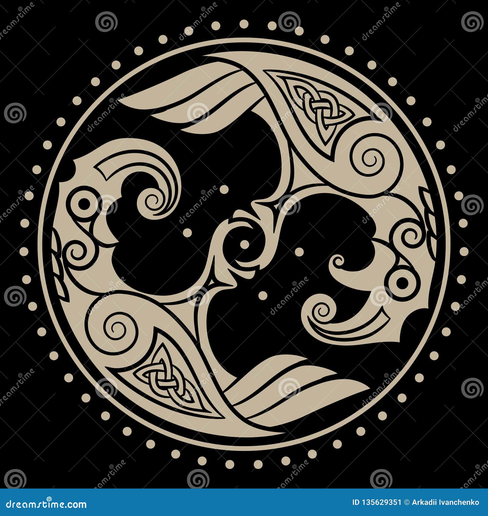 Two Black Crows, an Illustration of Scandinavian Mythology Stock Vector ...