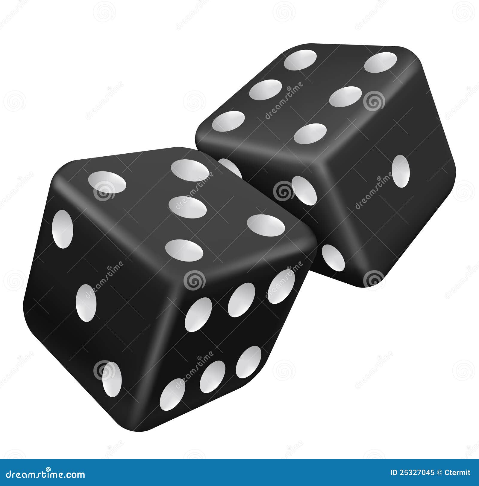 Two black dice stock vector. Illustration of entertainment - 25327045