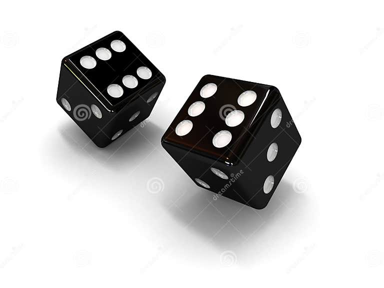 Two black dice stock image. Image of background, rolled - 4220361