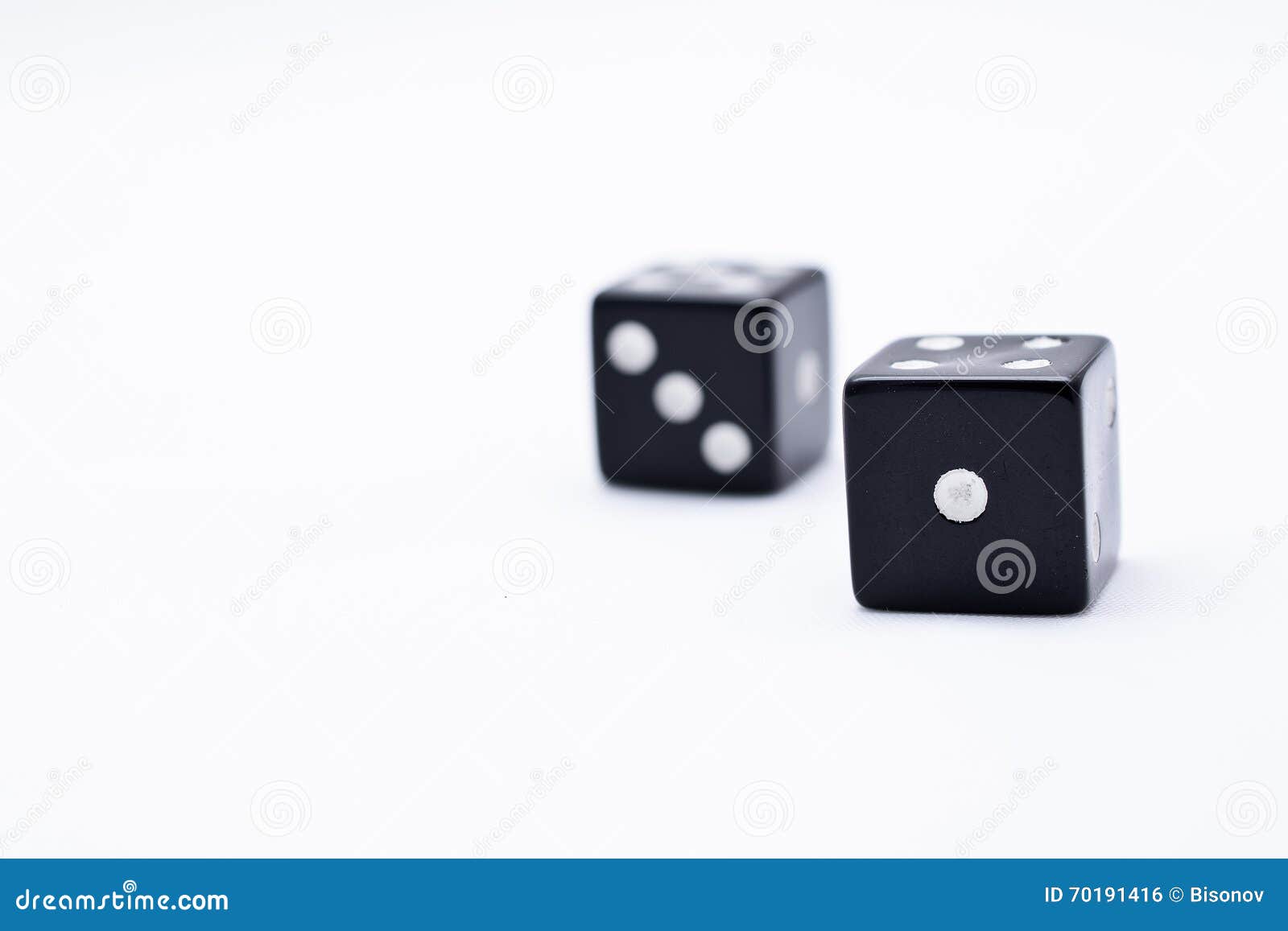 Two black dice stock photo. Image of numbers, game, luck - 70191416