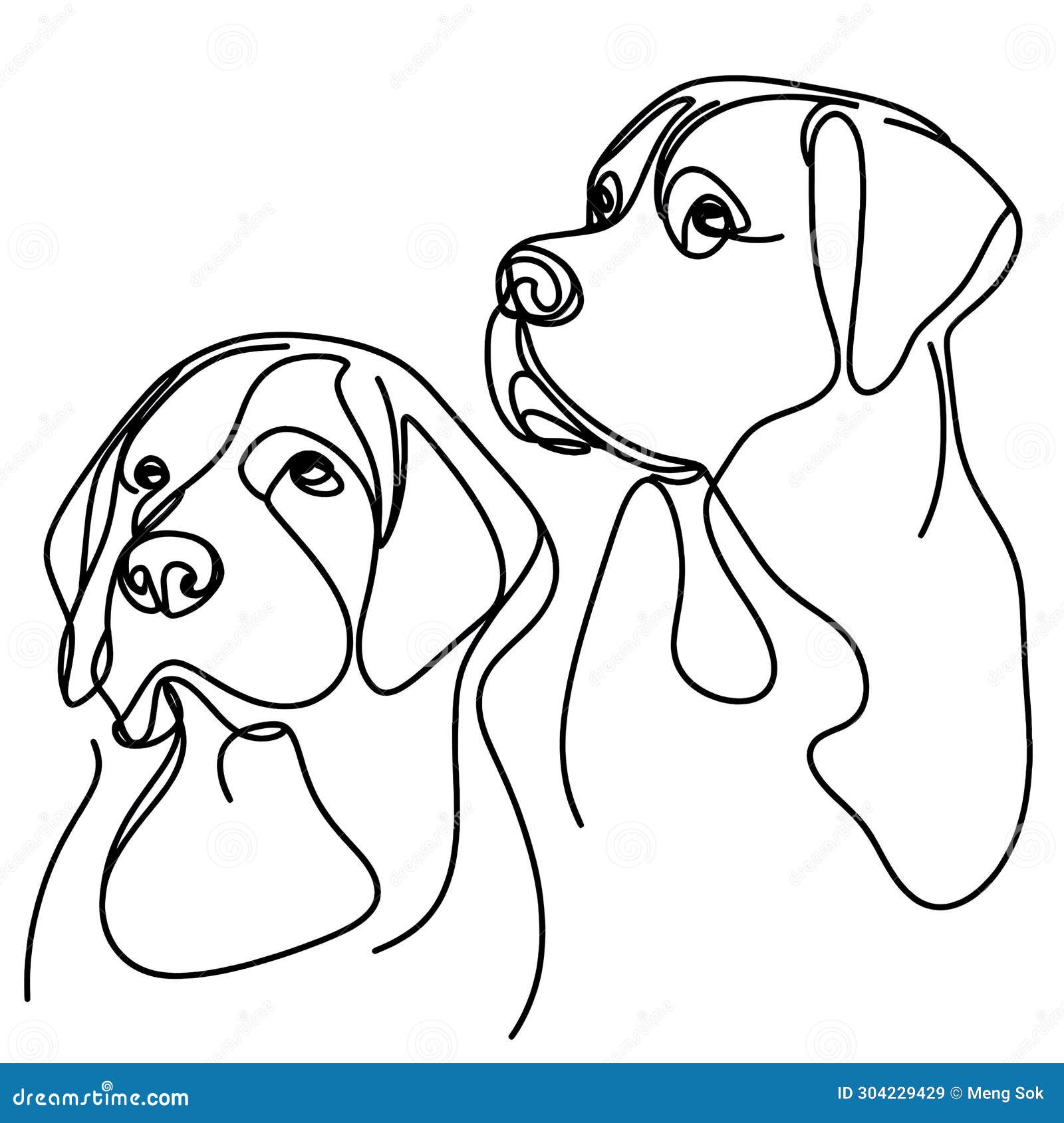 Two Black Dogs, One with a White Chest and the Other with a White Face ...