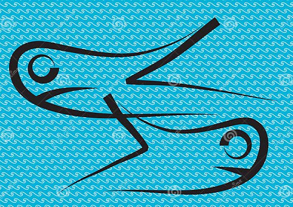 Two black fish stock illustration. Illustration of decoration - 14670549