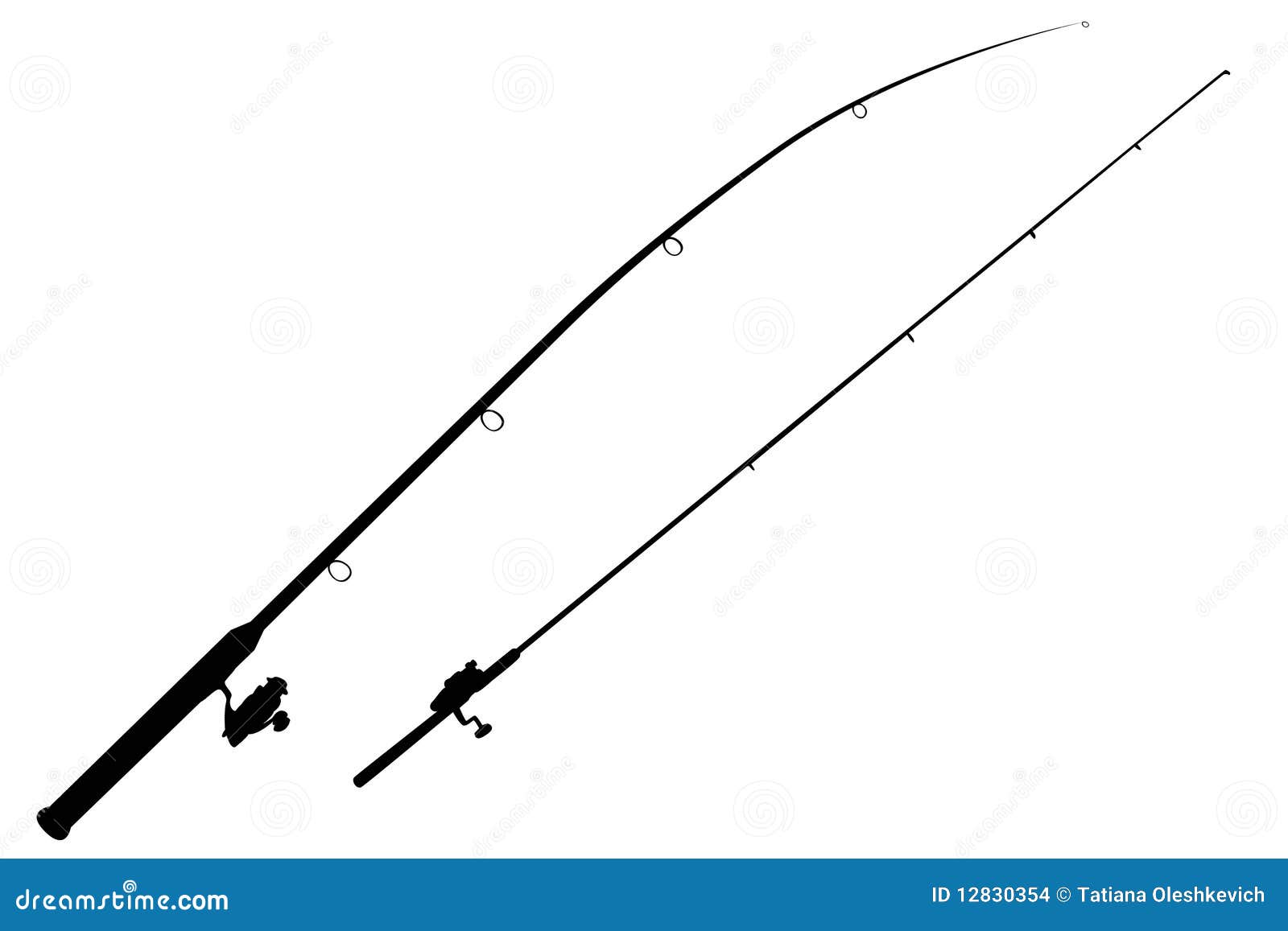 Black Fishing Rod Silhouette Cartoon Vector | CartoonDealer.com #85775549