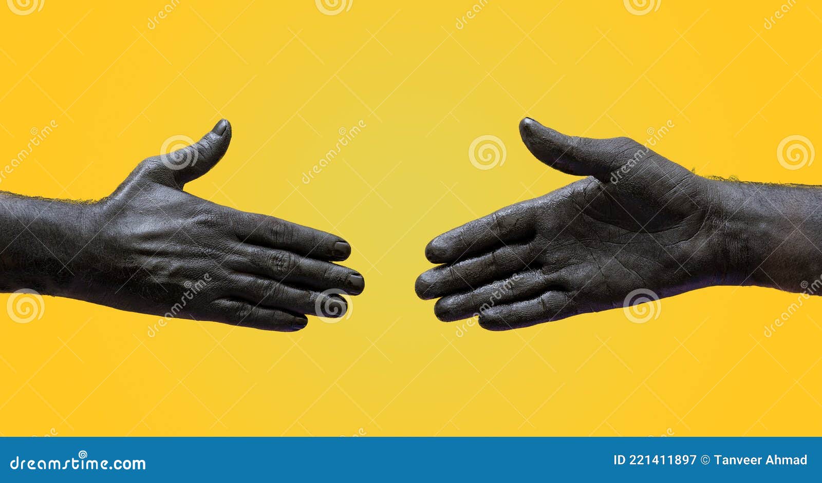 Two Black Hands Shaking Gesture Diversity Concept Stock Image - Image ...