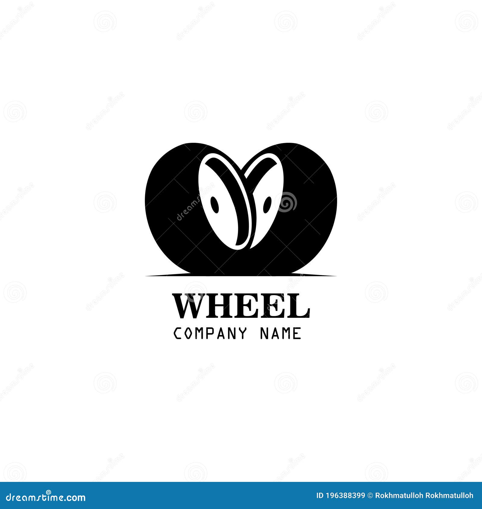 Two Black Illustration Wheel Logo Design Template Vector Stock Vector ...