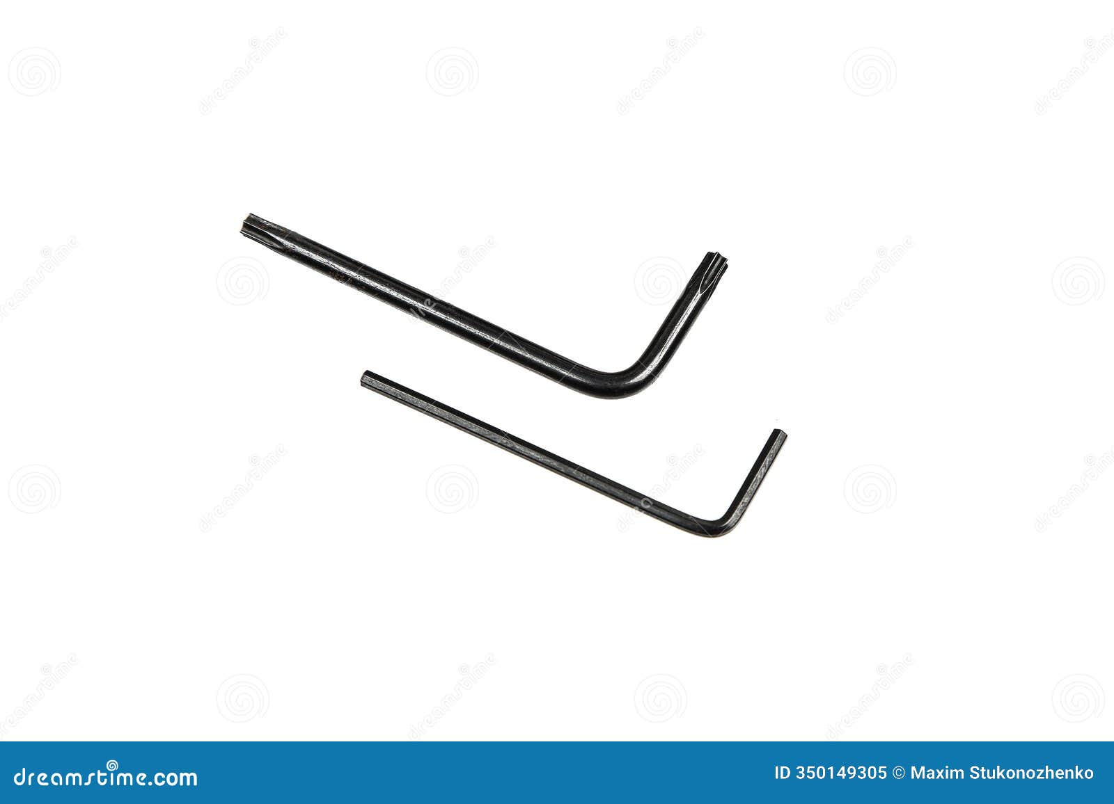 Two Black L-shaped Hex Keys On A White Background, One Larger With A ...
