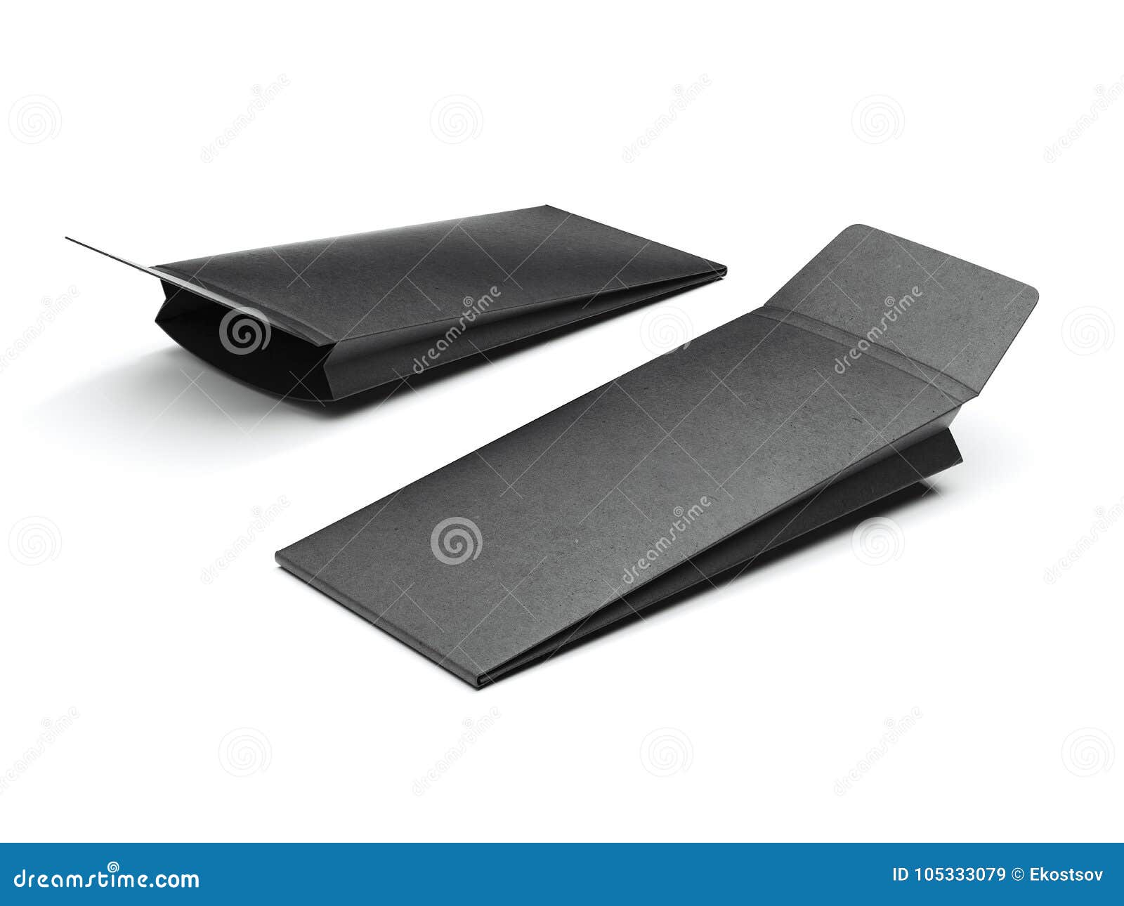 Two Black Packages. 3d Rendering Stock Illustration - Illustration of ...