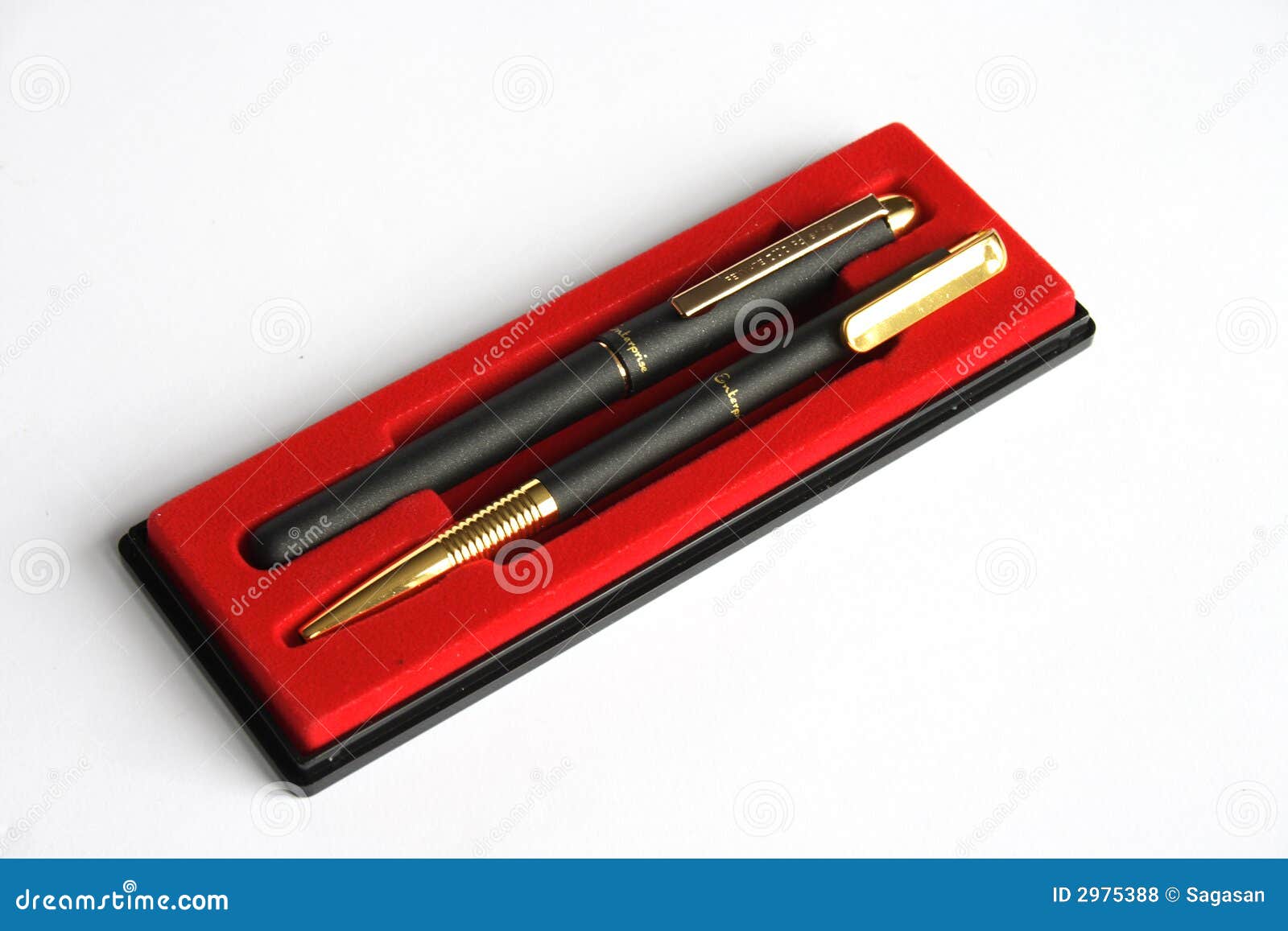Two black pens stock photo. Image of isolated, paper, medium - 2975388