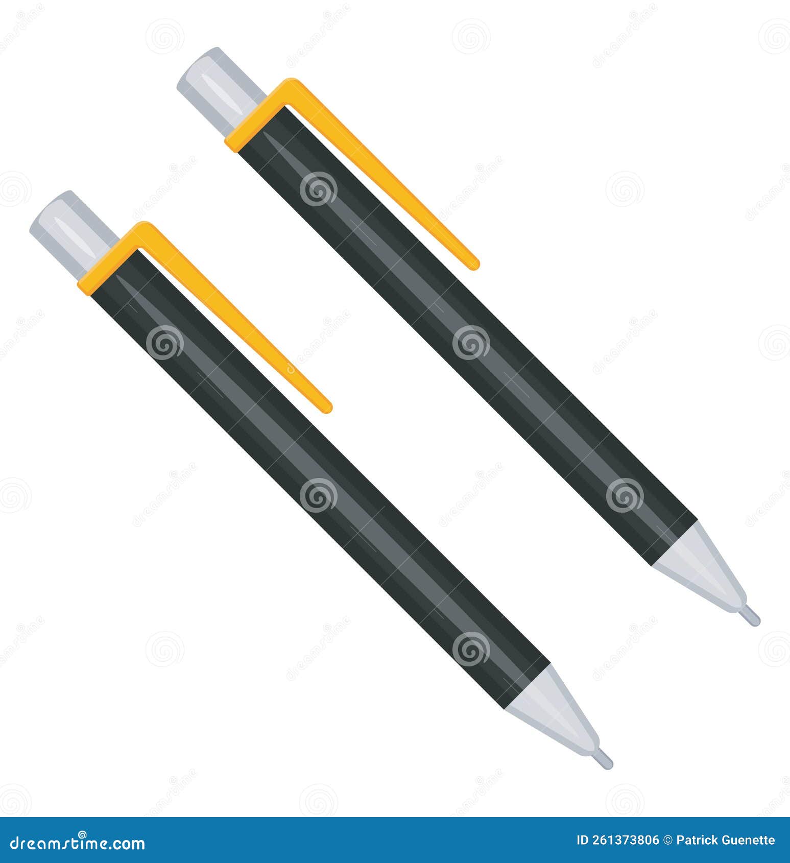 Two black pens, icon stock vector. Illustration of business - 261373806