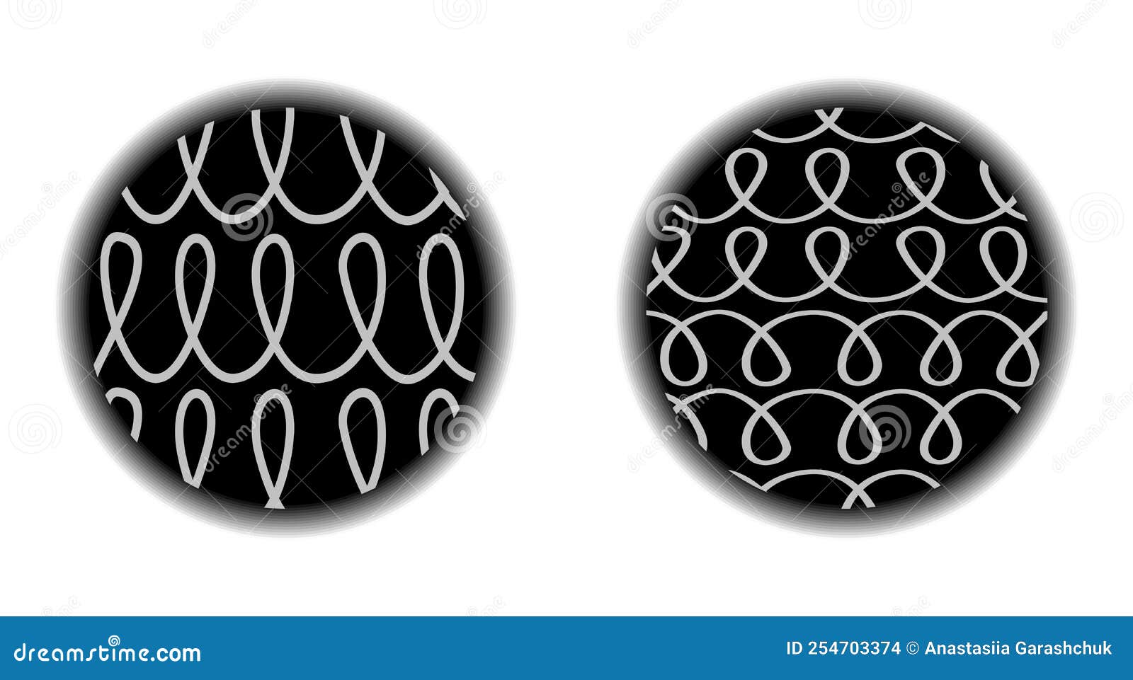 Two Black Rounded Shapes with Curved Lines Inside. Stock Vector ...