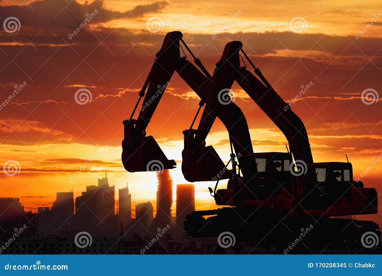 Silhouette Backhoe Or Excavator Royalty-Free Stock Photography ...
