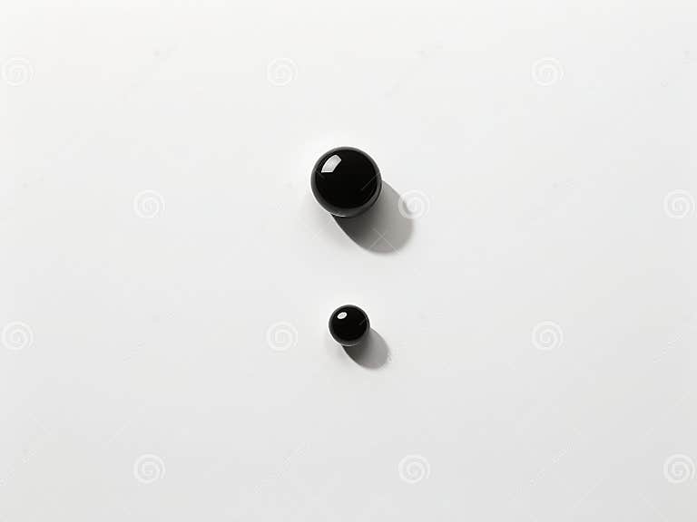 Two Black, Spherical Objects Rest Side-by-side on a Clean, White ...
