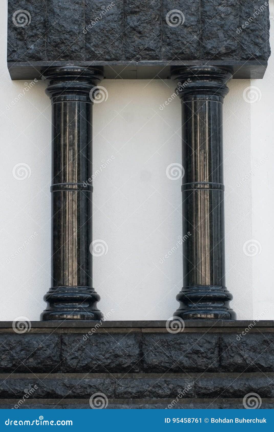 Two Black Vertical Columns on a White Background Stock Image - Image of ...