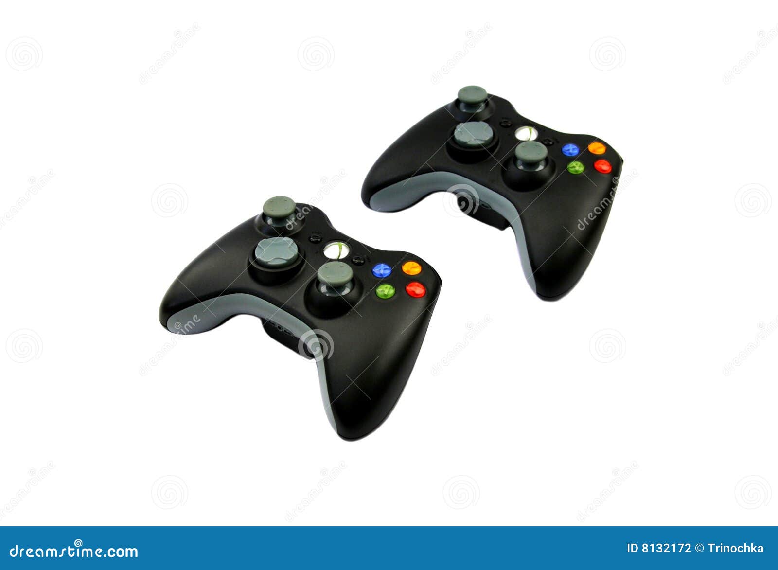 Two Black Wireless Controllers Stock Photo - Image of arcade, activity ...