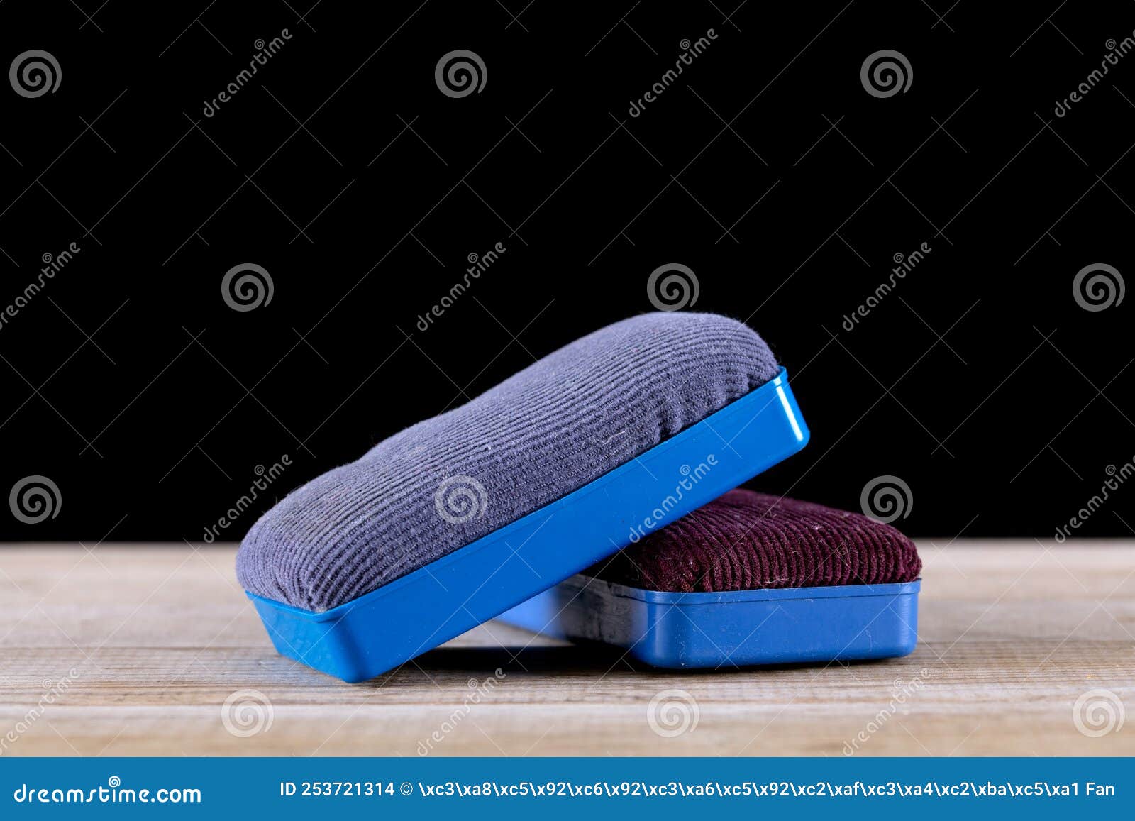 Two Blackboard Erasers on Table Stock Photo - Image of object, alarm ...