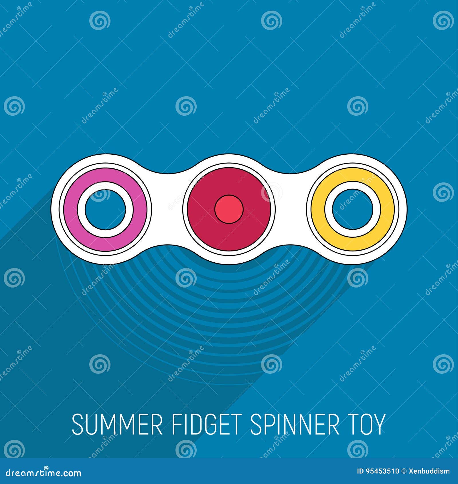 Two Blades Fidget Spinner Toy in Flat Style Stock Illustration ...
