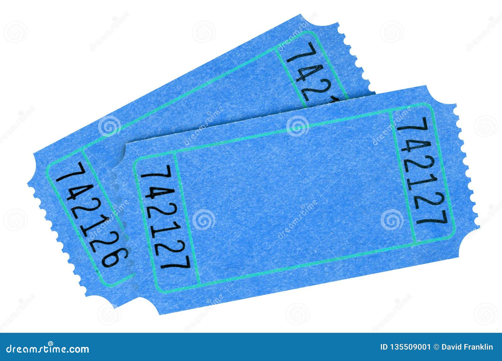 Two Blank Blue Movie Tickets Isolated White Background Stock Image ...