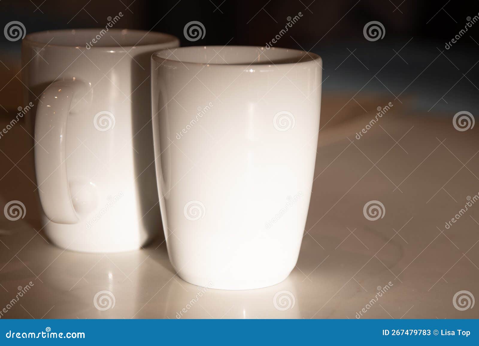 Two blank coffee mugs stock image. Image of countertop - 267479783