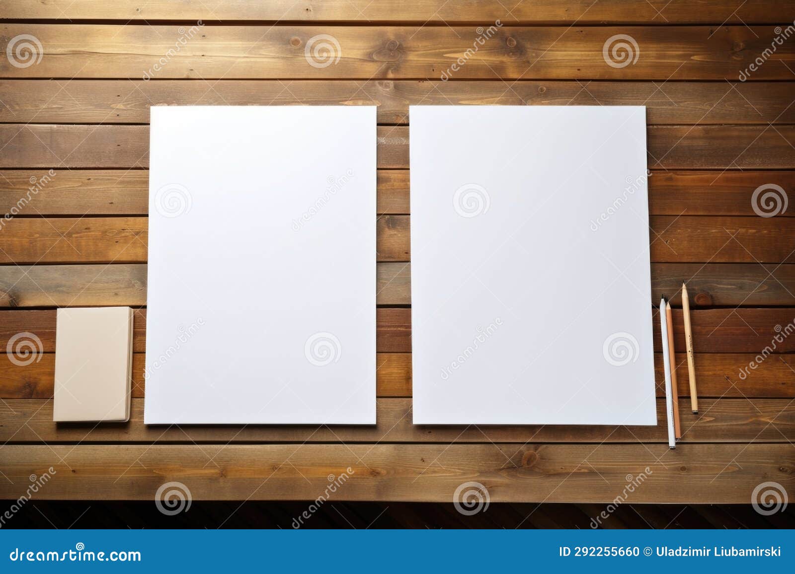 Two Blank Drawing Sheets on the Table. Searching for Ideas for ...
