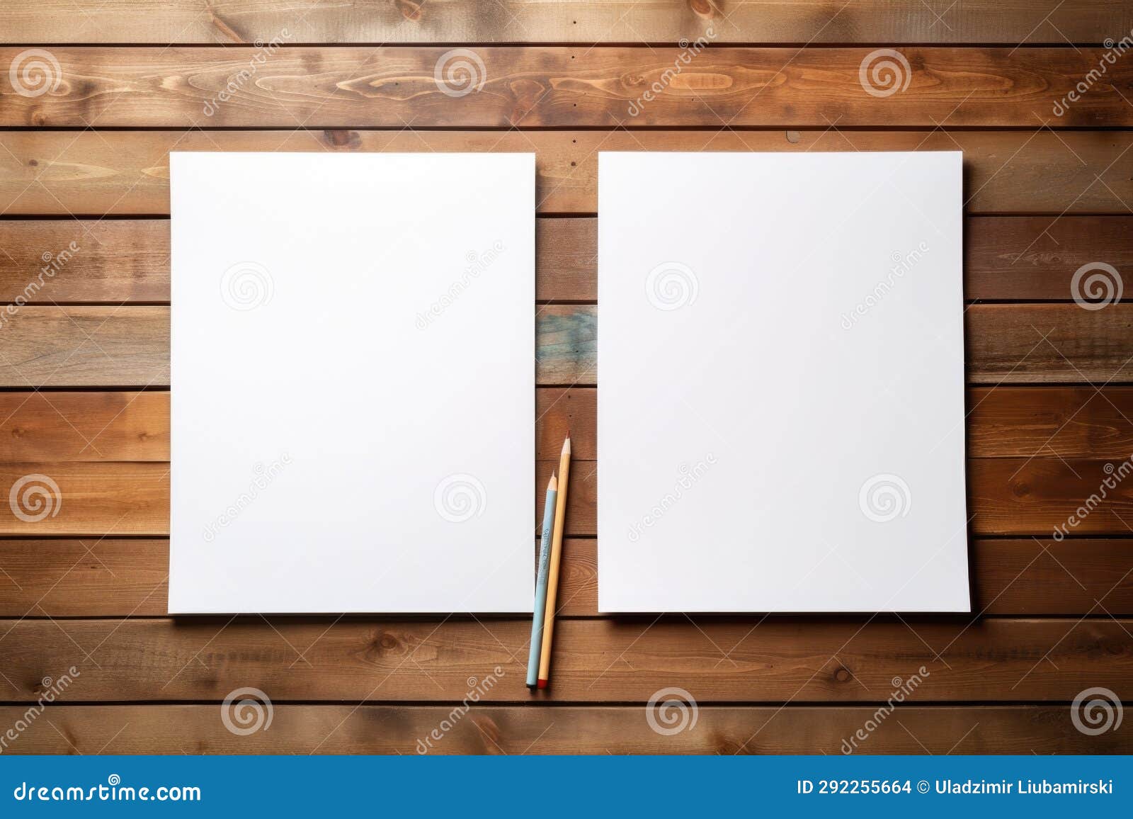 Two Blank Drawing Sheets on the Table. Searching for Ideas for ...