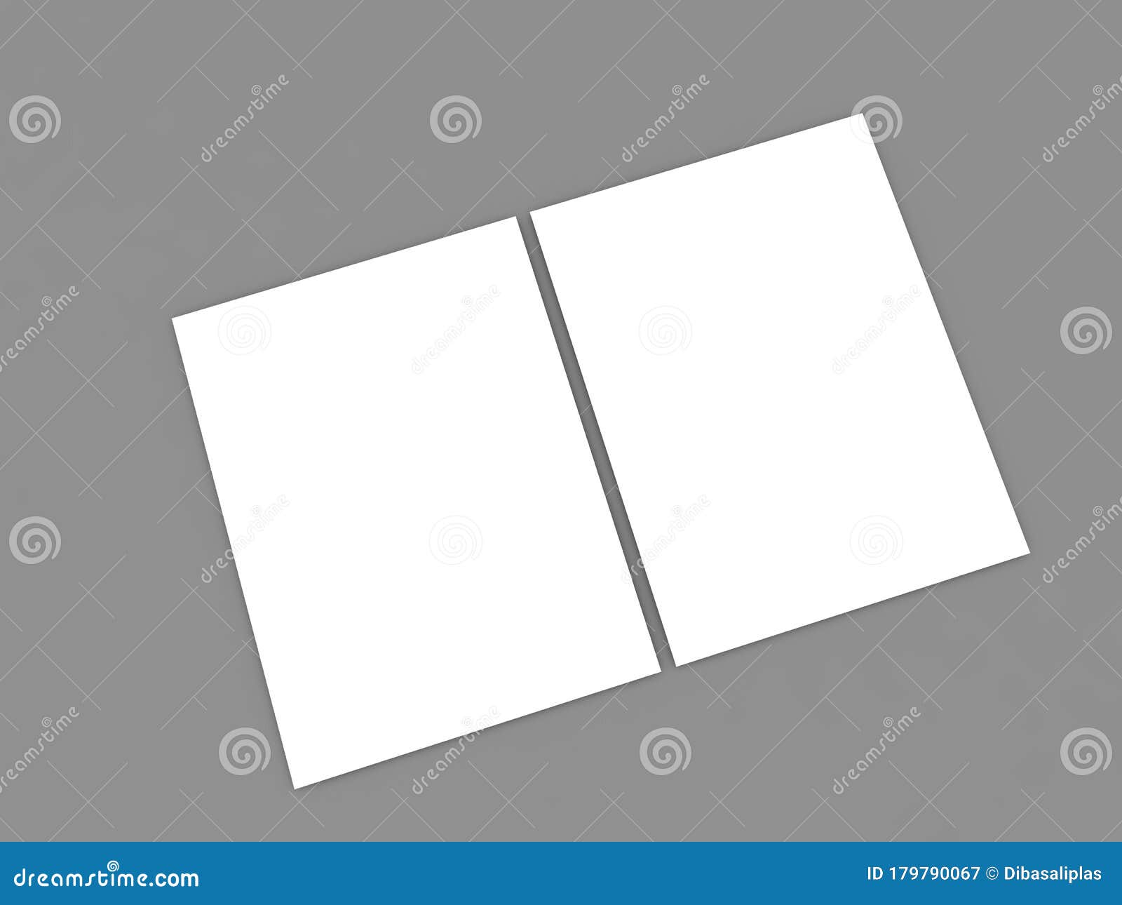 Two Blank Empty A4 Paper Sheets on a Gray Background. Stock ...