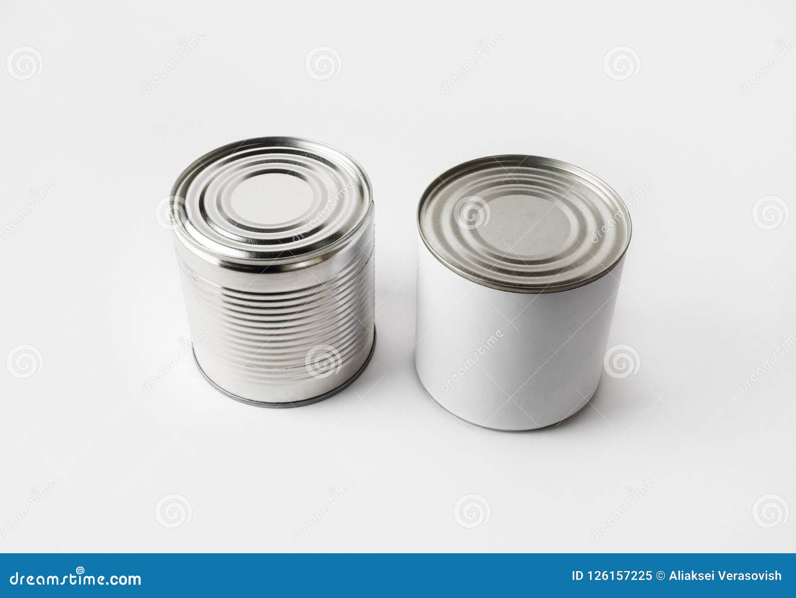 Two tin cans stock image. Image of preserve, packaging - 126157225