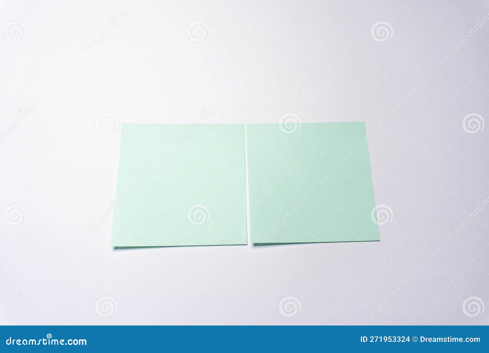 Two Blank Green Sticky Notes Stock Photo - Image of simple, small ...
